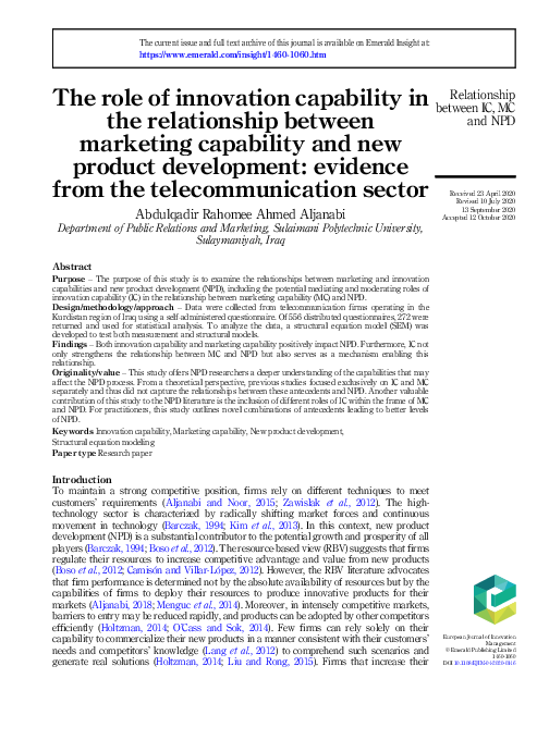 (PDF) The Role of Innovation Capability in the relationship between Entrepreneurial Leadership ...
