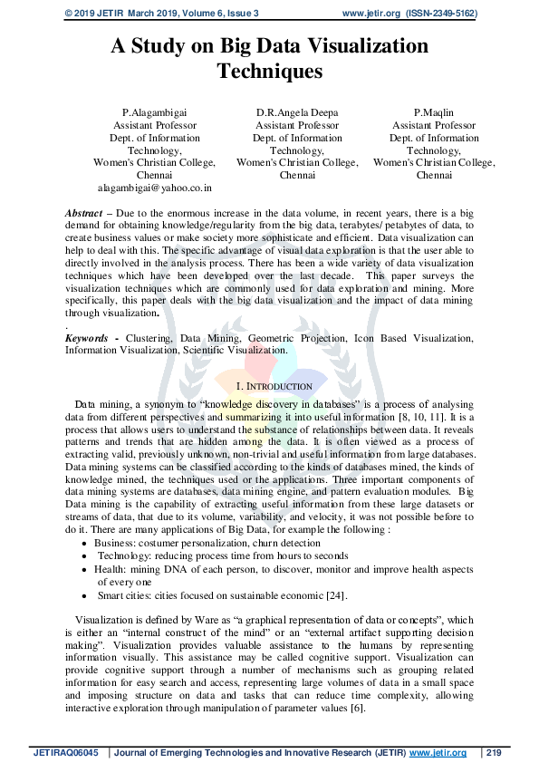 (PDF) A Study on Big Data Visualization Techniques