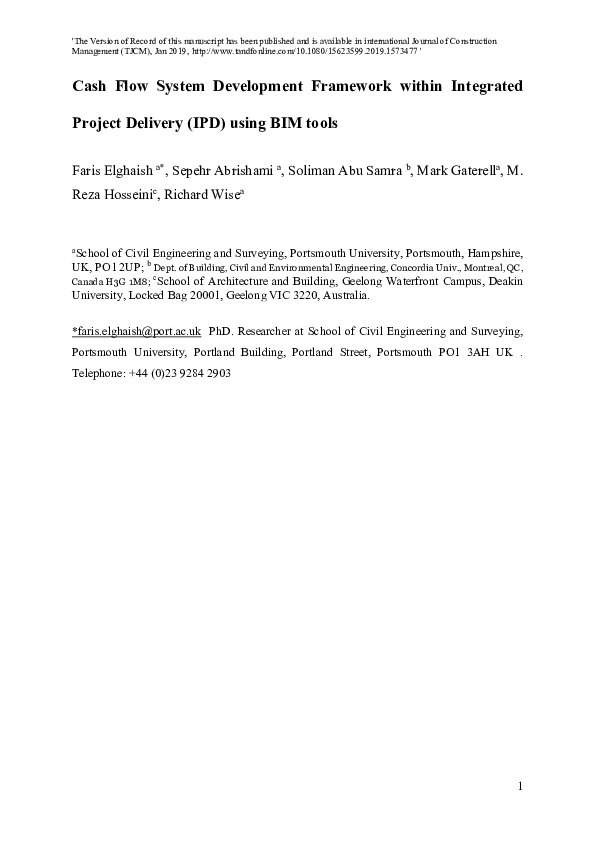 (PDF) Cash flow system development framework within integrated project ...