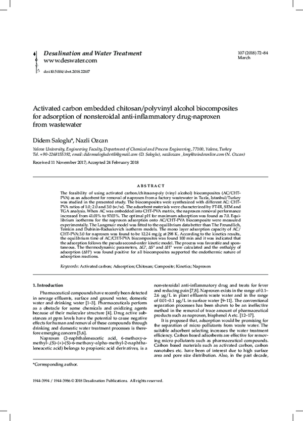 (PDF) Activated carbon embedded chitosan/polyvinyl alcohol ...