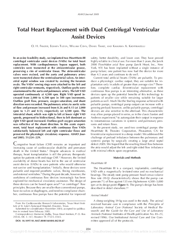 (PDF) Total Heart Replacement with Dual Centrifugal Ventricular Assist ...