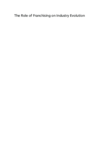(PDF) The Role of Franchising on Industry Evolution