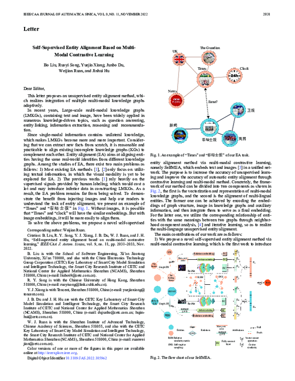 (PDF) Self-Supervised Entity Alignment Based on Multi-Modal Contrastive Learning | IEEE/CAA J ...