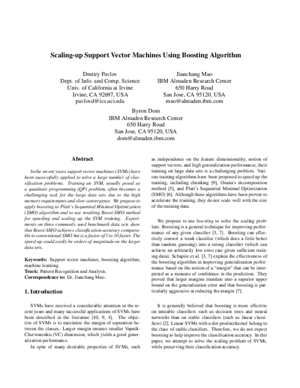 (PDF) Scaling-up support vector machines using boosting algorithm