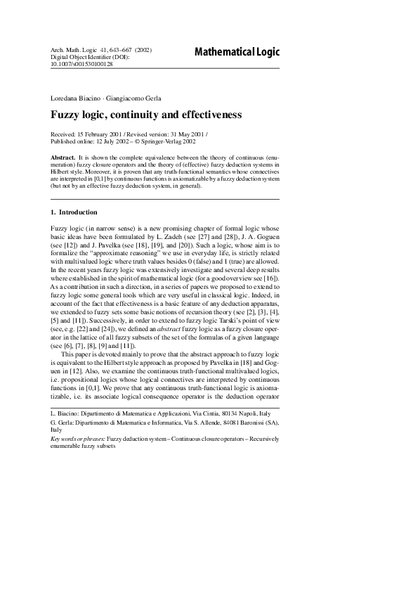 (PDF) Mathematical Logic