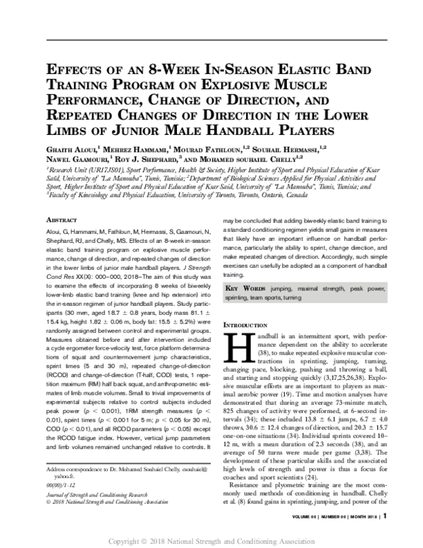 (PDF) Effects of an 8-Week In-Season Elastic Band Training Program on ...