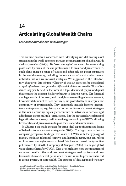 (PDF) Articulating Global Wealth Chains