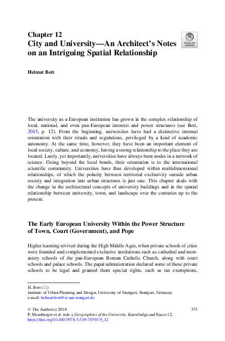 (PDF) City and University—An Architect’s Notes on an Intriguing Spatial ...