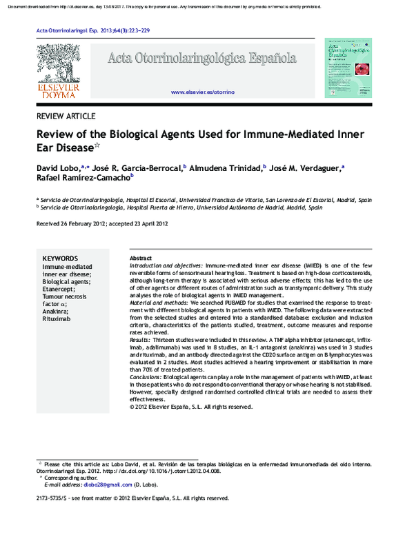 (PDF) Review of the Biological Agents Used for Immune-Mediated Inner ...