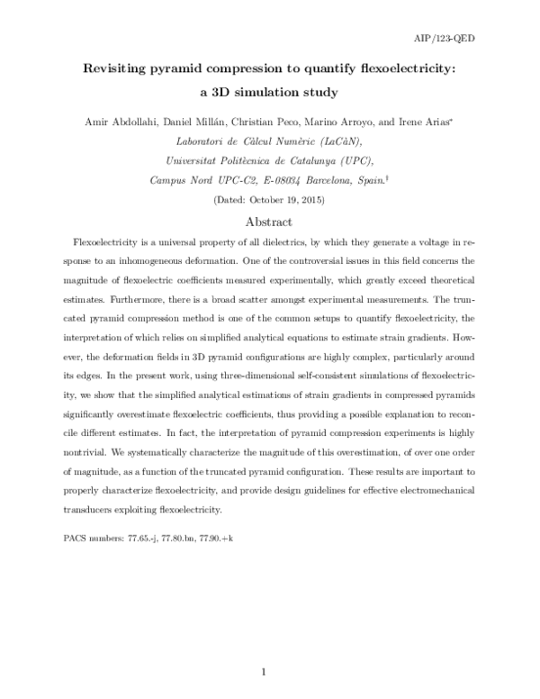 (PDF) Revisiting pyramid compression to quantify flexoelectricity: A ...