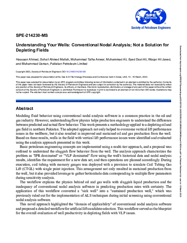 (PDF) SPE-214230-MS Understanding Your Wells: Conventional Nodal ...