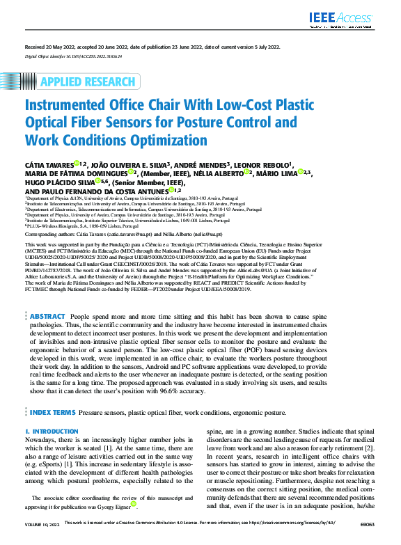 (PDF) Instrumented Office Chair With Low-Cost Plastic Optical Fiber ...