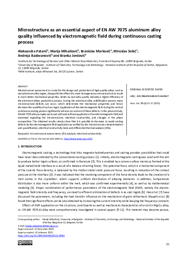 (PDF) Microstructure as an essential aspect of EN AW 7075 aluminum ...