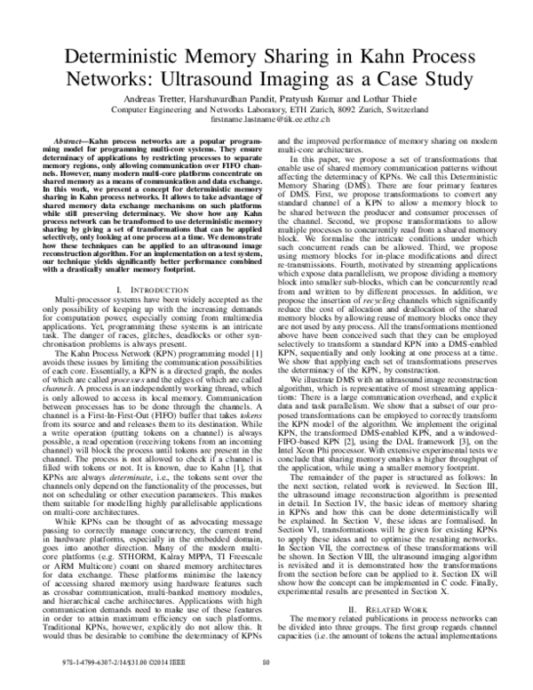 (PDF) Deterministic memory sharing in Kahn process networks: Ultrasound imaging as a case study