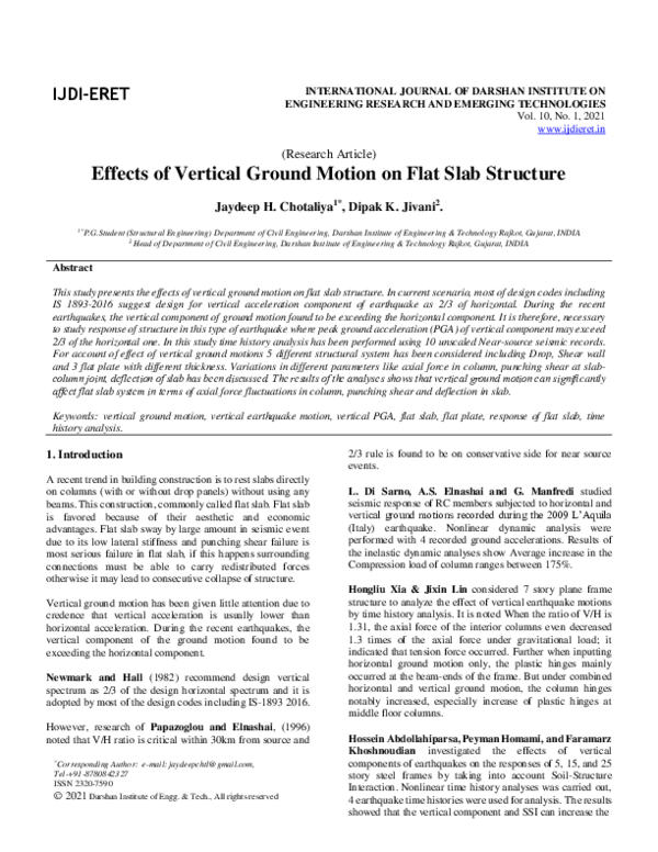 (PDF) Effects of Vertical Ground Motion on Flat Slab Structure