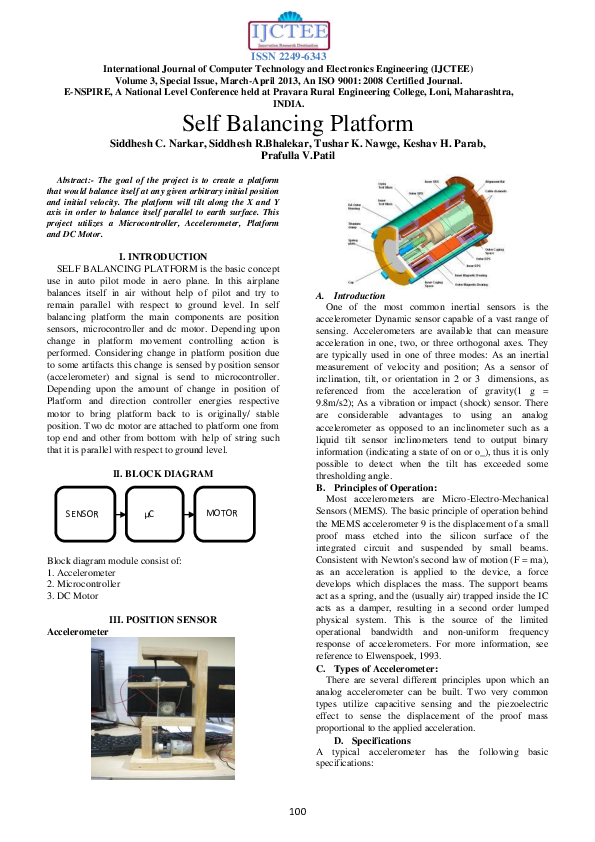 (PDF) Self Balancing Platform