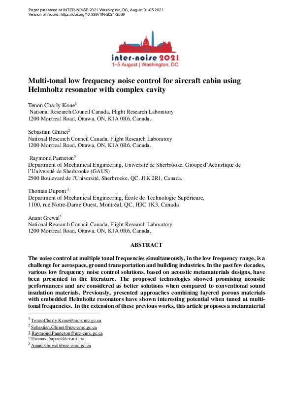 (PDF) Multi-tonal low frequency noise control using Helmholtz ...