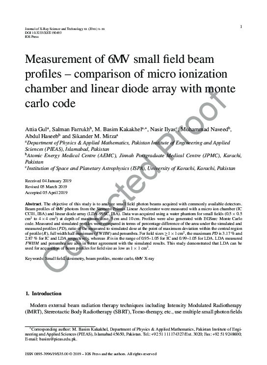 (PDF) Measurement of 6 MV small field beam profiles – comparison of micro ionization chamber and ...
