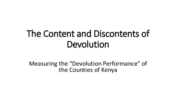 (PDF) The Contents and discontents of devolution: measuring the ...