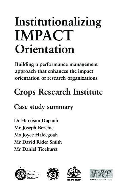 (PDF) Crops research institute - case study summary