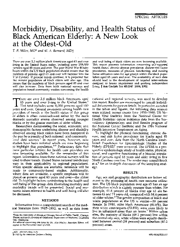 (PDF) Morbidity, Disability, and Health Status of Black American ...