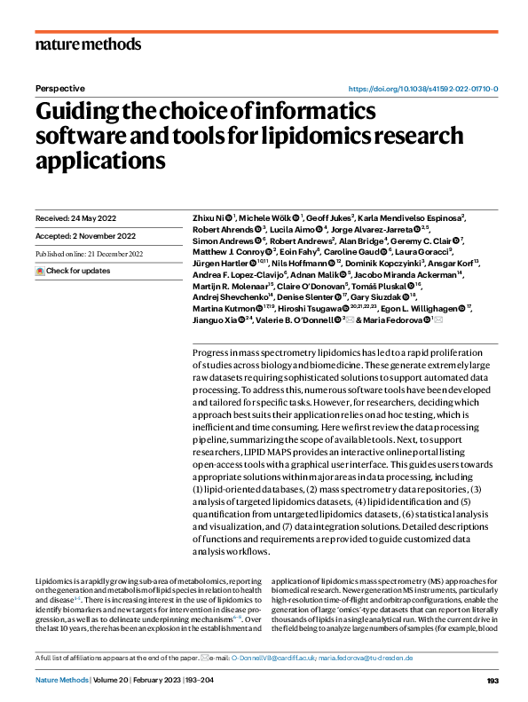 (PDF) Guiding the choice of informatics software and tools for ...
