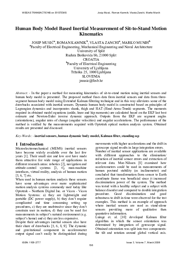 (PDF) Human body model based inertial measurement of sit-to-stand ...