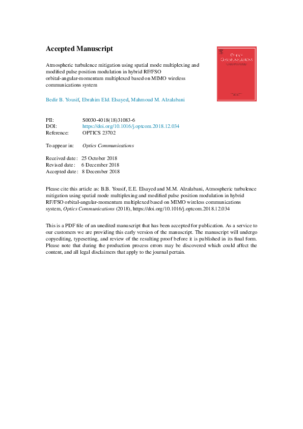 (PDF) Atmospheric turbulence mitigation using spatial mode multiplexing and modified pulse ...
