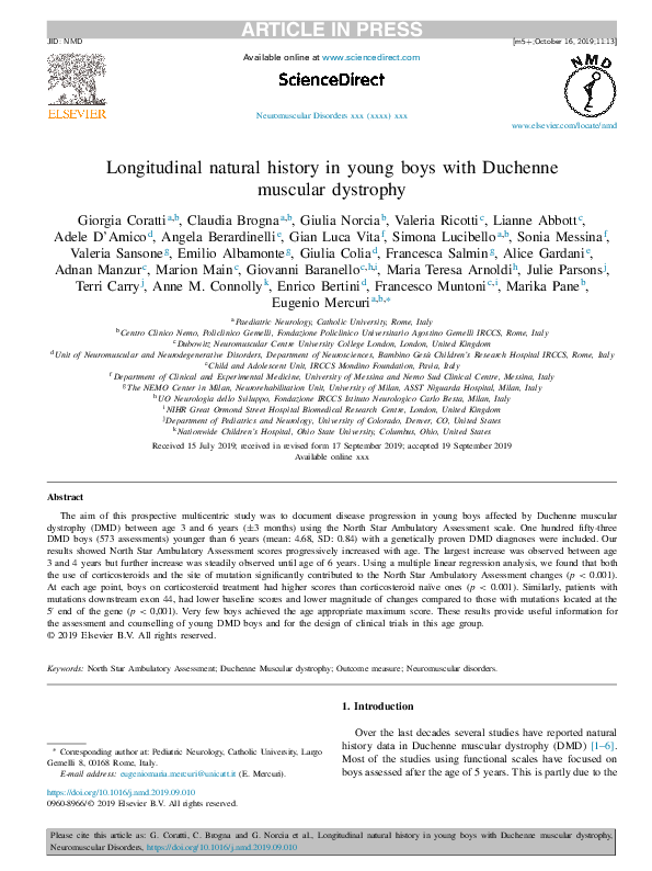 (PDF) Longitudinal natural history in young boys with Duchenne muscular ...