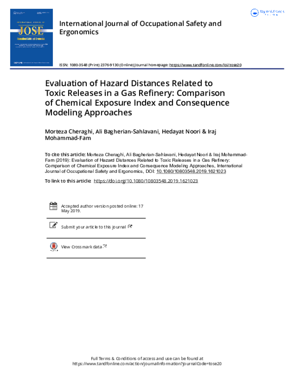 (PDF) Evaluation of hazard distances related to toxic releases in a gas ...