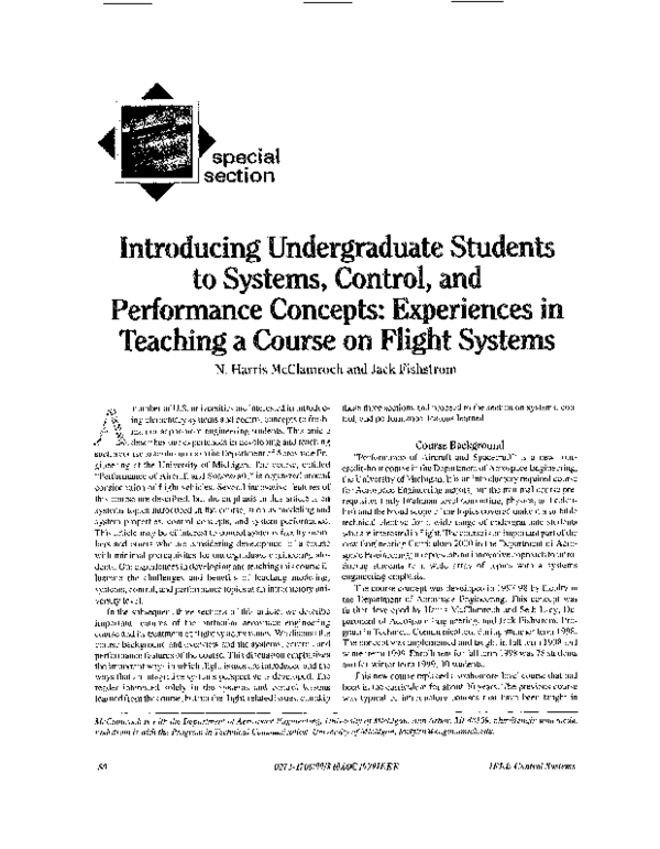 (PDF) Introducing undergraduate students to systems, control, and ...