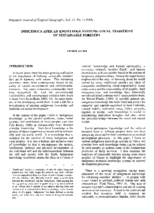 (PDF) Indigenous African Knowledge Systems: Local Traditions of ...