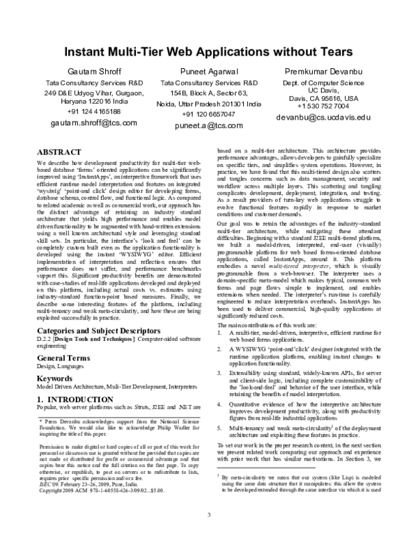 (PDF) Instant multi-tier web applications without tears