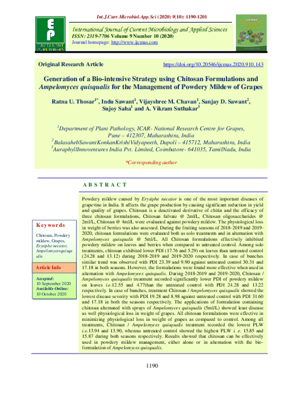 (PDF) Generation of a Bio-intensive Strategy using Chitosan ...