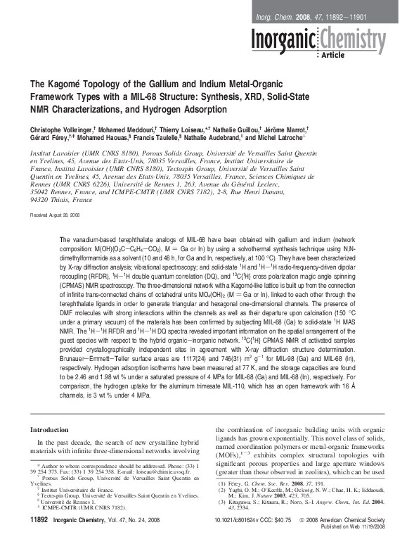 (PDF) The Kagomé Topology of the Gallium and Indium Metal-Organic ...