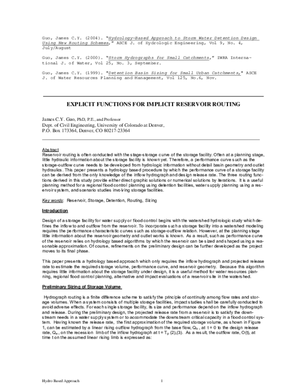 (PDF) Hydrology-Based Approach to Storm Water Detention Basin Design ...