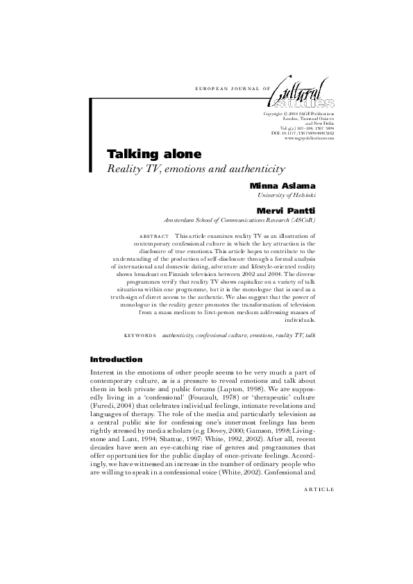 (PDF) Talking alone