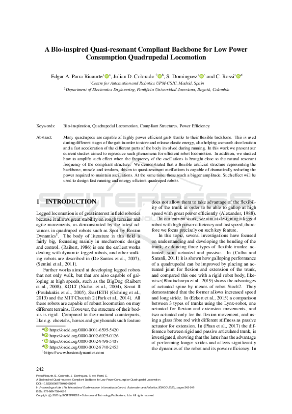 (PDF) A Bio-inspired Quasi-resonant Compliant Backbone for Low Power ...