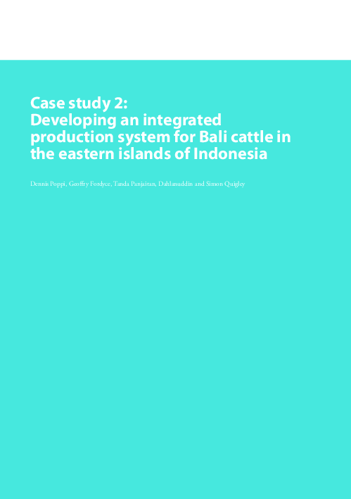 (PDF) Developing an integrated production system for Bali cattle in the eastern islands of Indonesia
