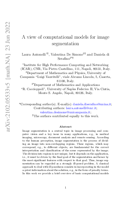 (PDF) A View of Regularized Approaches for Image Segmentation