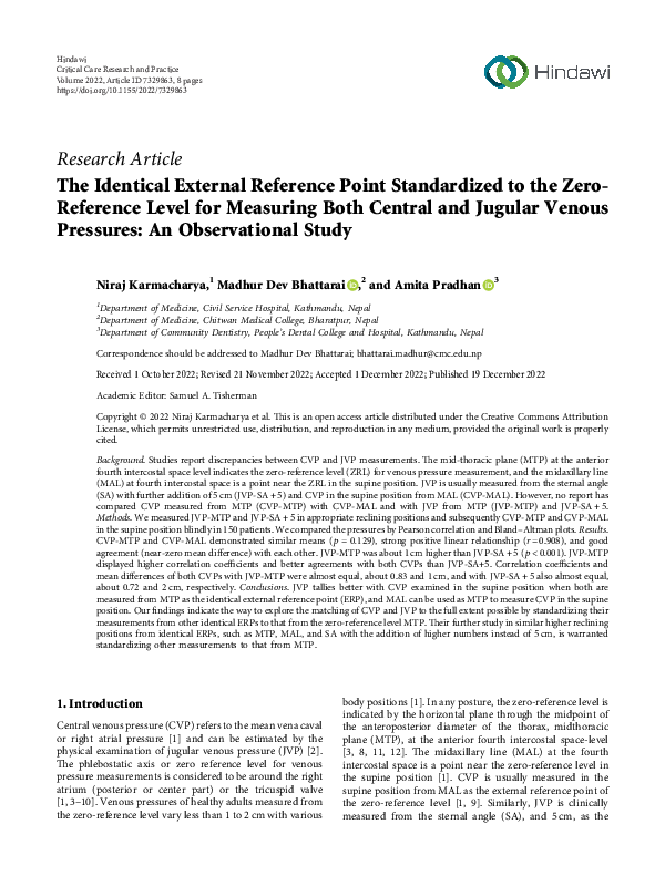 (PDF) The Identical External Reference Point Standardized to the Zero ...