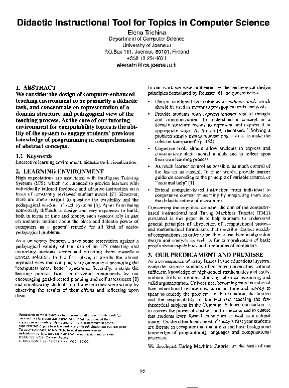 (PDF) Didactic instructional tool for topics in computer science