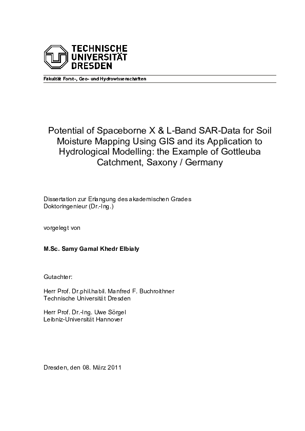 (PDF) Potential of Spaceborne X & L-Band SAR-Data for Soil Moisture ...