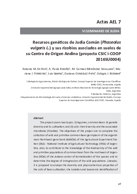 (PDF) Recursos genéticos de judía común (Phaseolus vulgaris L.) y sus ...