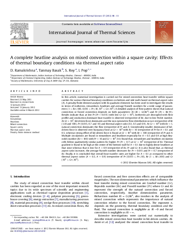 (PDF) A complete heatline analysis on mixed convection within a square ...