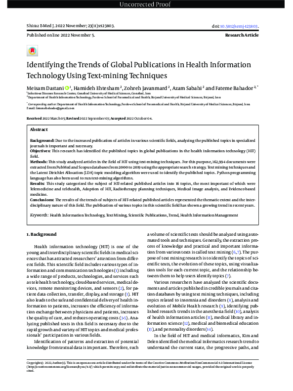 (PDF) Identifying the Trends of Global Publications in Health ...