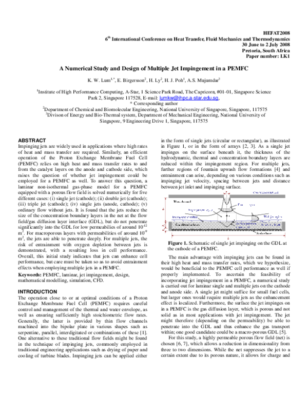 (PDF) A numerical study and design of multiple jet impingement in a ...