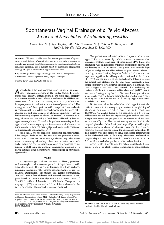 (PDF) Spontaneous Vaginal Drainage of a Pelvic Abscess