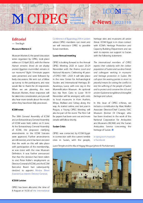 (PDF) 2023 Sudanese Heritage under Threat: A Brief Report, CIPEG E-news 19