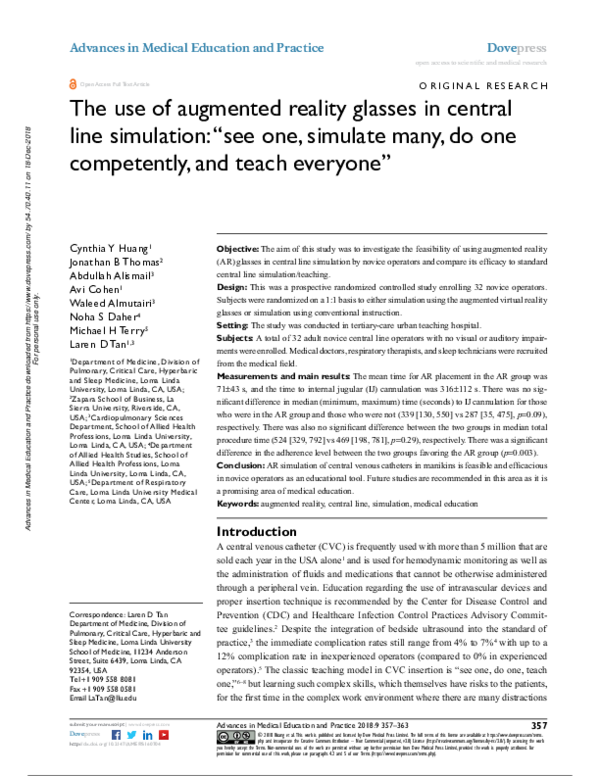 (PDF) The use of augmented reality glasses in central line simulation ...
